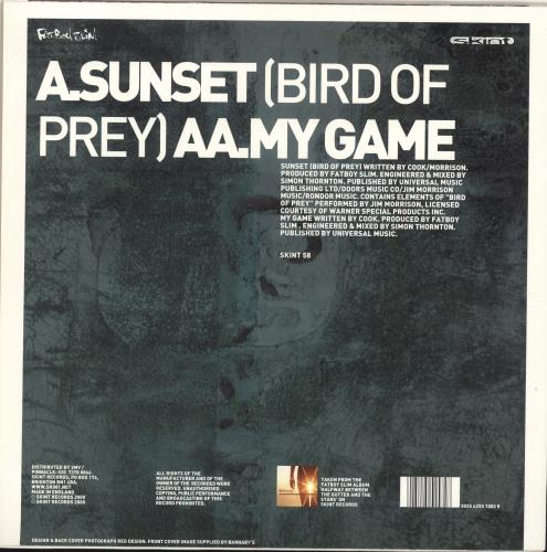 Fatboy Slim Sunset [Bird Of Prey] UK 12" vinyl single (12 inch record ...
